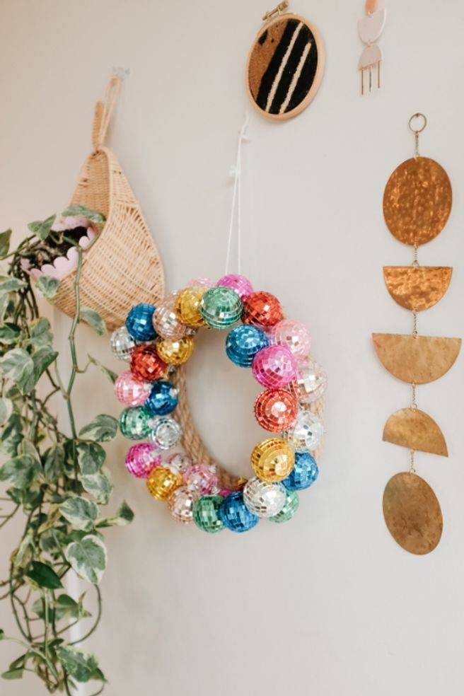 How to Create a Disco Ball Wreath in 2 Easy Steps